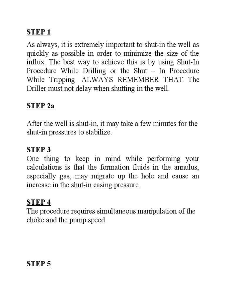 Well Shut-In and Circulation Procedures | PDF | Technology & Engineering