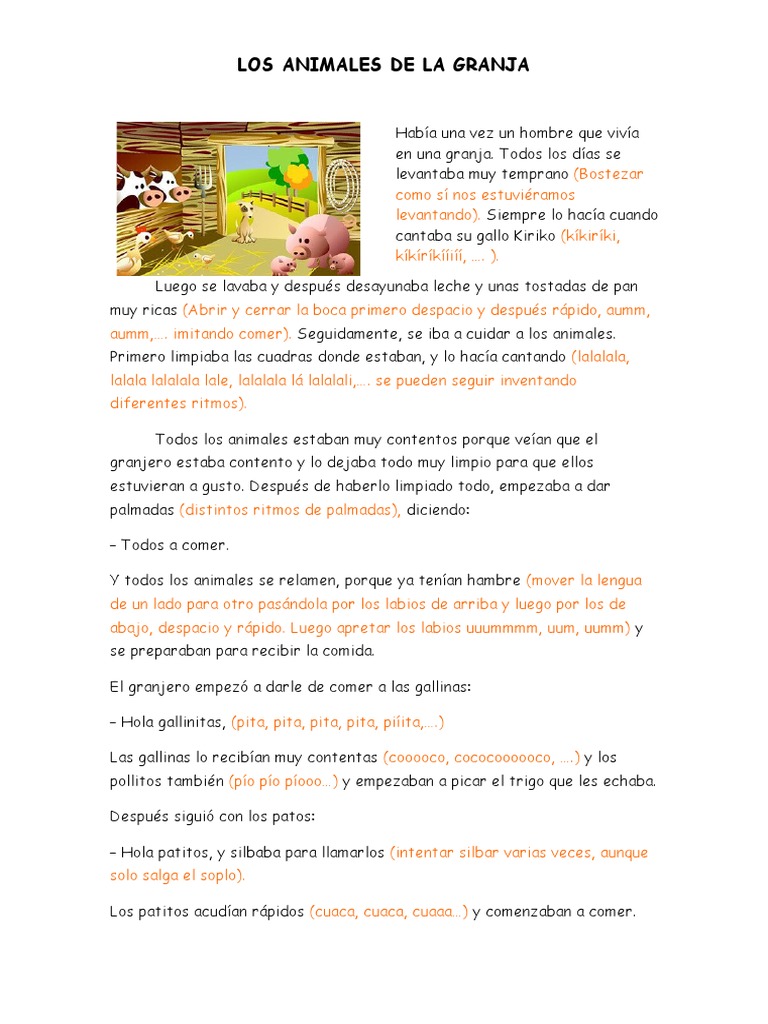 Los Animales De La Granja Pdf Ganadería Agricultura