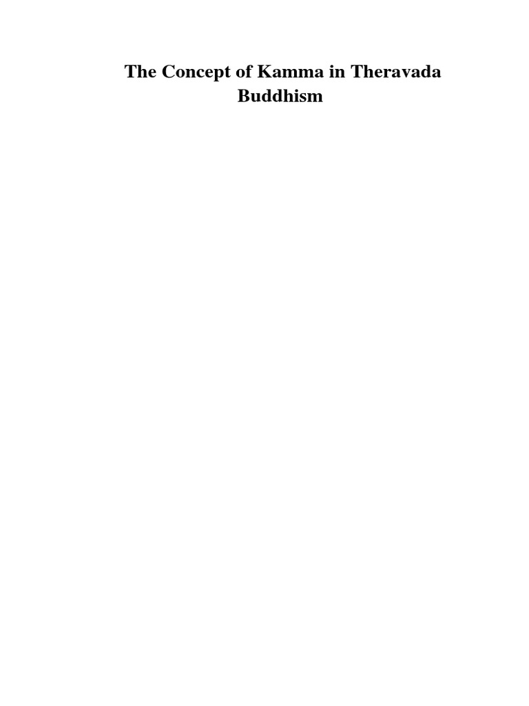 The Concept of Kamma in Theravada Buddhis (2 Draft) | PDF | Karma ...