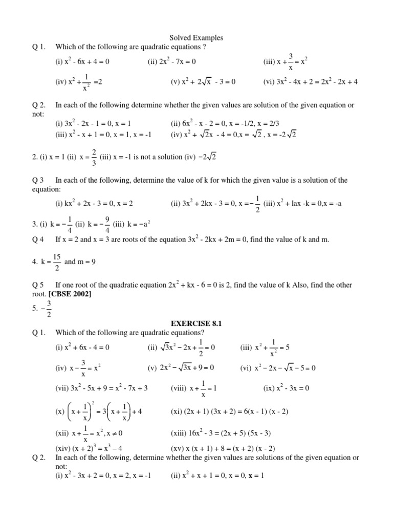 08 - Quadratic Equation - 22 PDF | PDF | Speed | Numbers