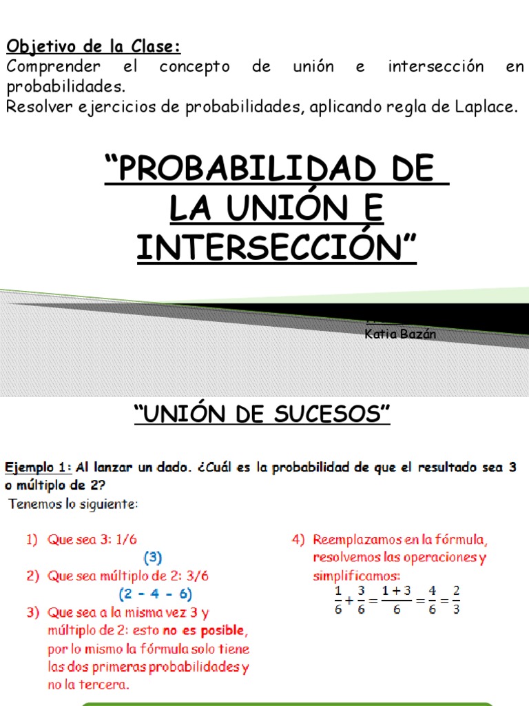 Probabilidad de La Union e Interseccion | PDF