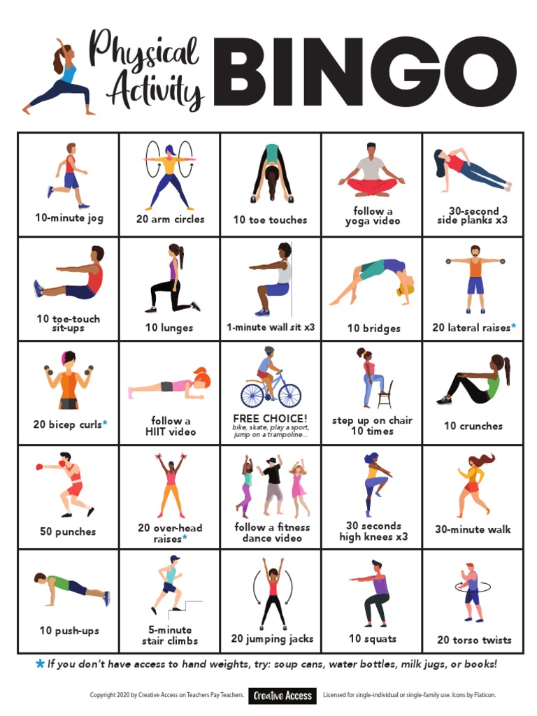Bingo: Physical Activity | PDF