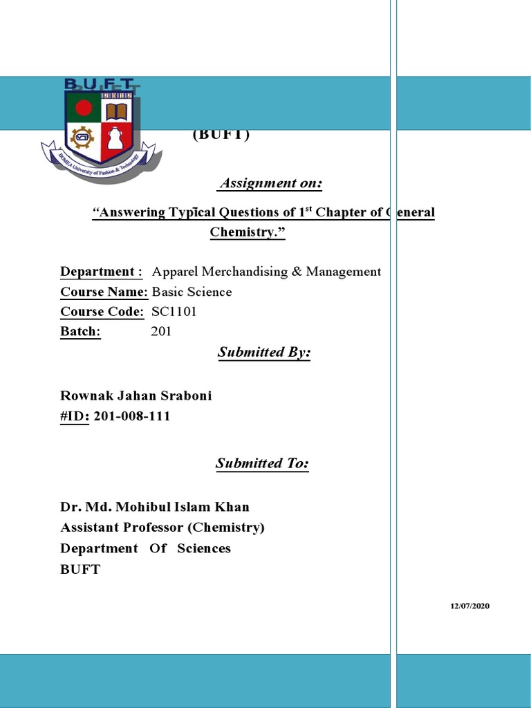 Bgmea University of Fashion and Technology (BUFT) : Assignment On | PDF ...