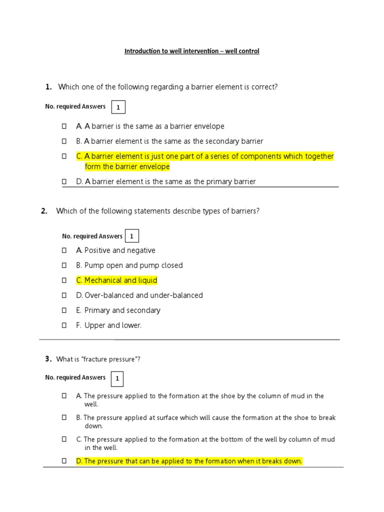 Well Intervention: Barrier Elements Explained | PDF | Blowout (Well ...