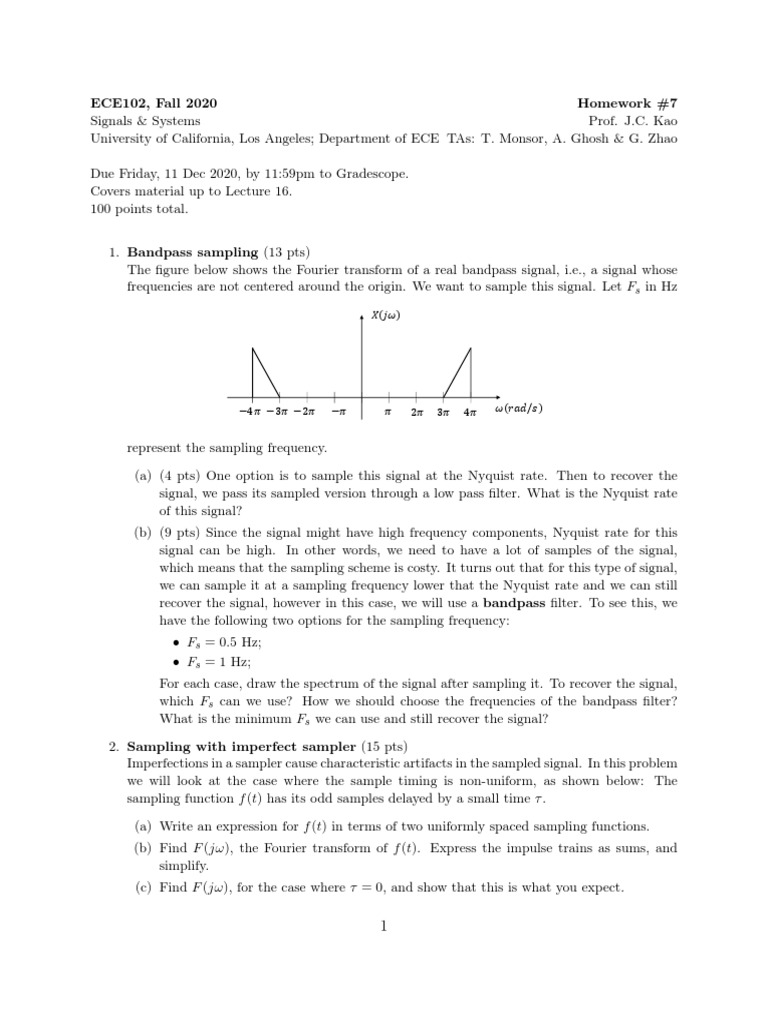 Systems and Signals Laplace Transform Practice | PDF | Sampling (Signal Processing) | Laplace ...