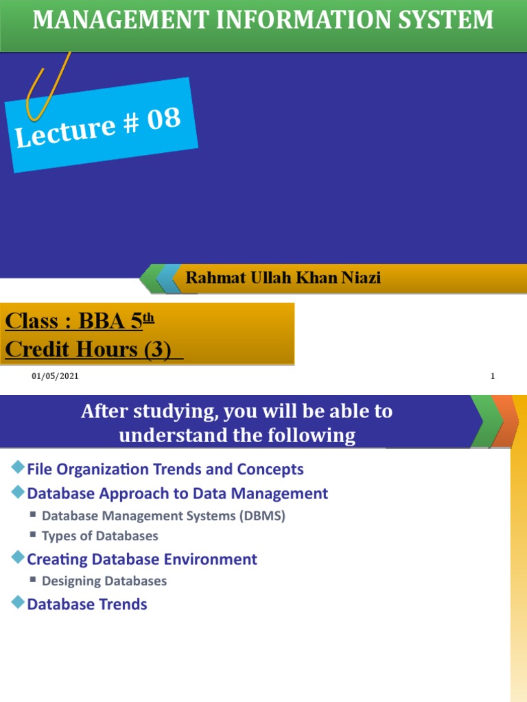 Mis (Lec 08) | PDF | Relational Database | Databases