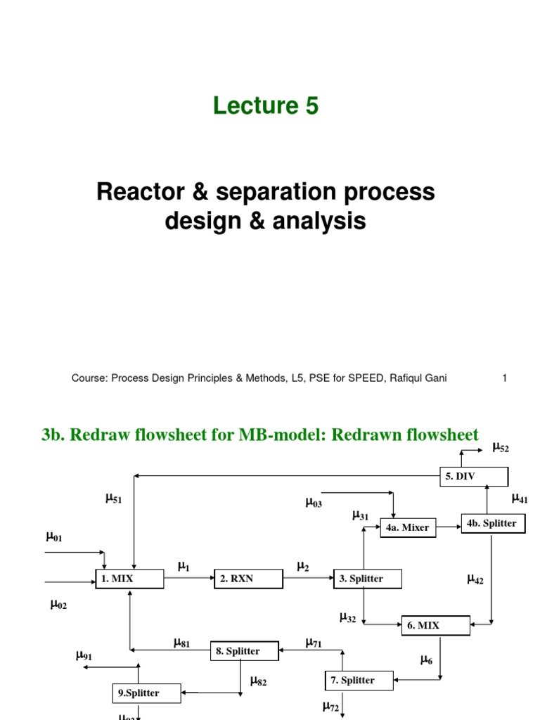 Reactor & Separation Process Design & Analysis | PDF | Chemical Reactor ...