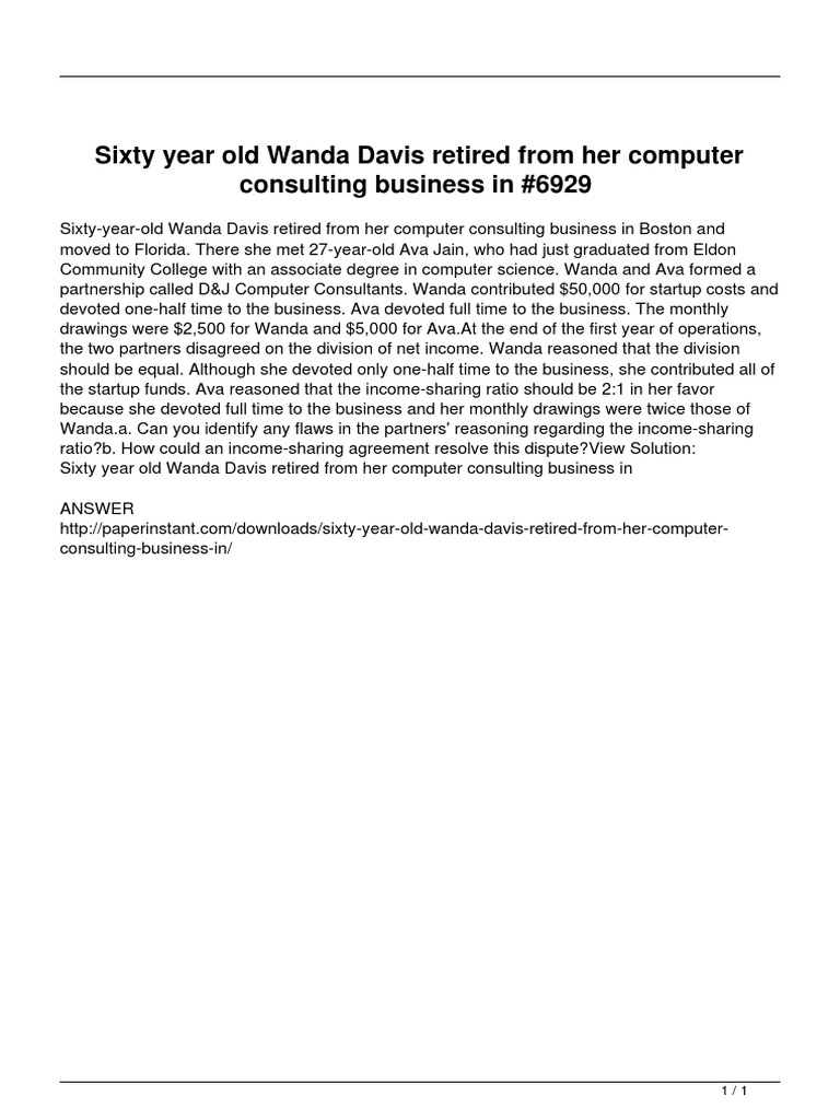 Sixty Year Old Wanda Davis Retired From Her Computer Consulting ...