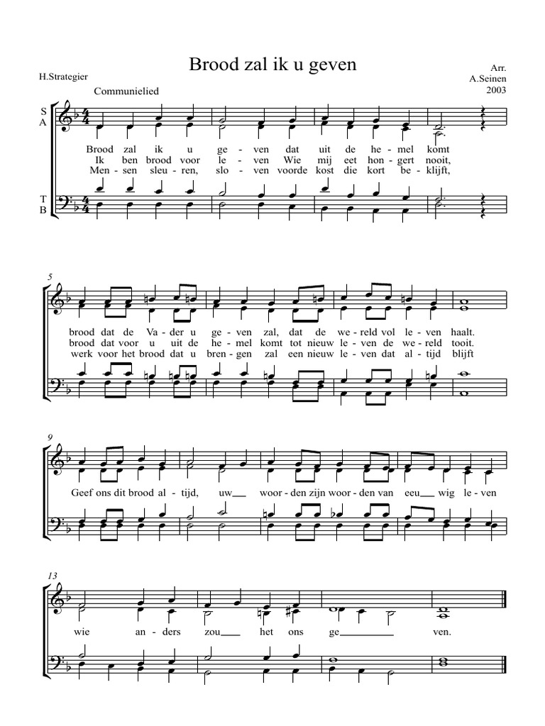 Brood Zal Ik U Geven | PDF