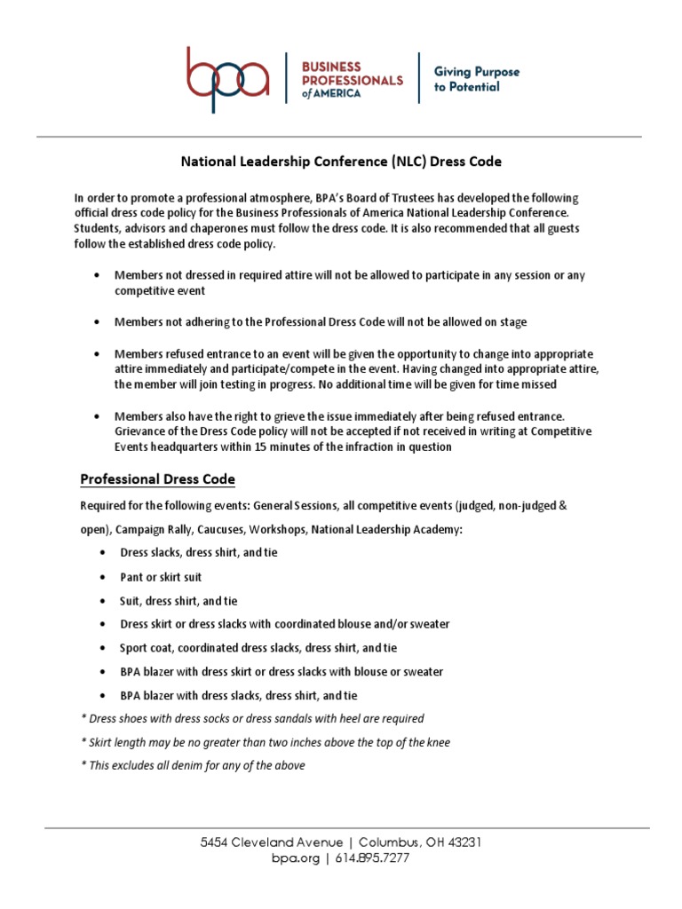 NLC Dress Code Policy | PDF | Clothing | Trousers