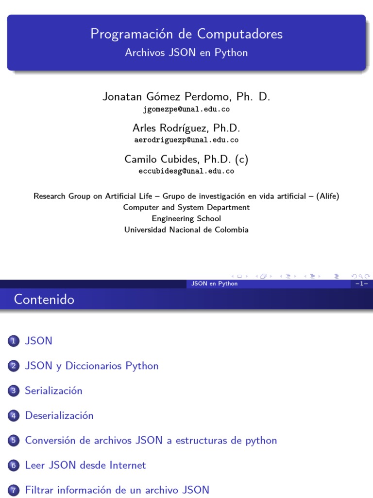 Presentación sesión-JSON en Python | PDF | Python (lenguaje de ...