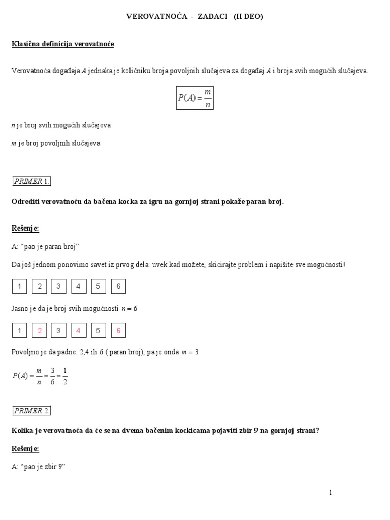 3.VEROVATNOCA ZADACI - II Deo PDF | PDF