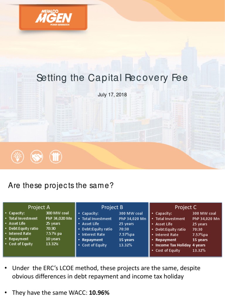 Setting The Capital Recovery Fee: July 17, 2018 | PDF | Cost Of Capital ...