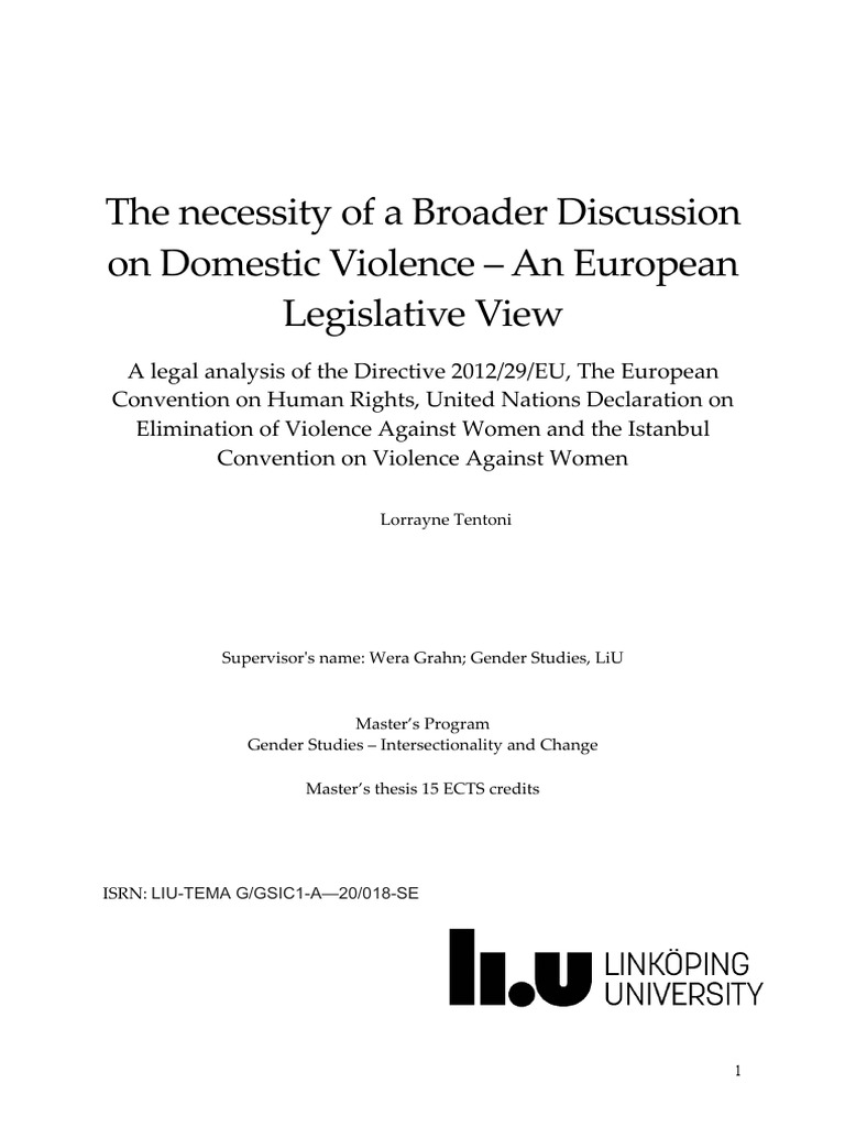 The Necessity of A Broader Discussion On Domestic Violence - An ...