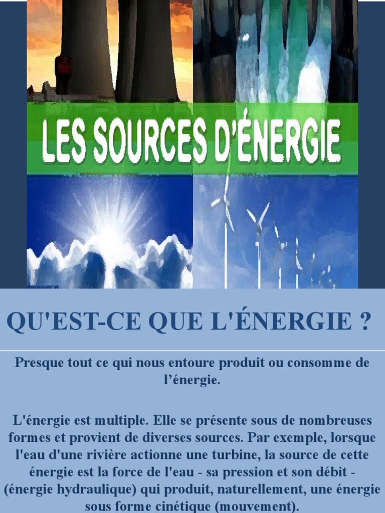 Les Sources D'énergie | PDF | Économie énergétique | Électron