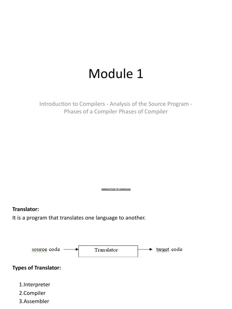 Introduction To Compilers - Analysis of The Source Program - Phases of A Compiler Phases of ...