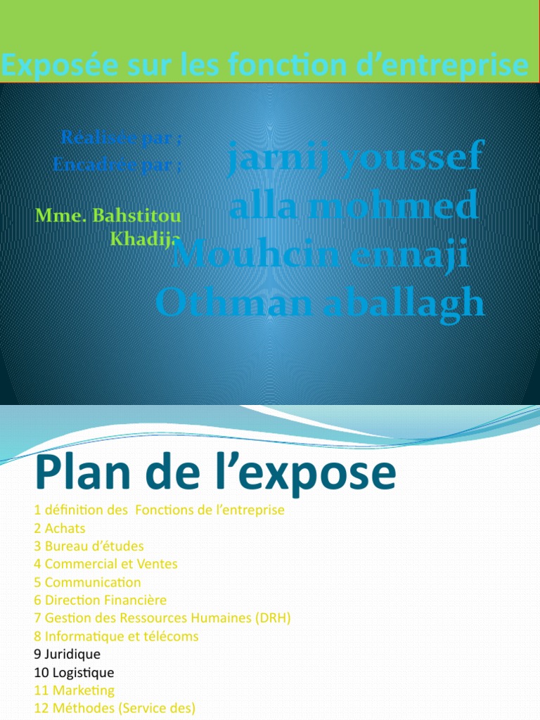 Plan de L'expose | PDF | Sociétés | Commercialisation
