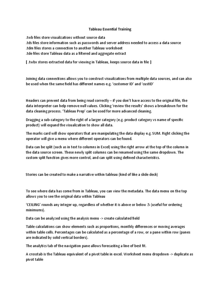 Tableau Essential Training | PDF