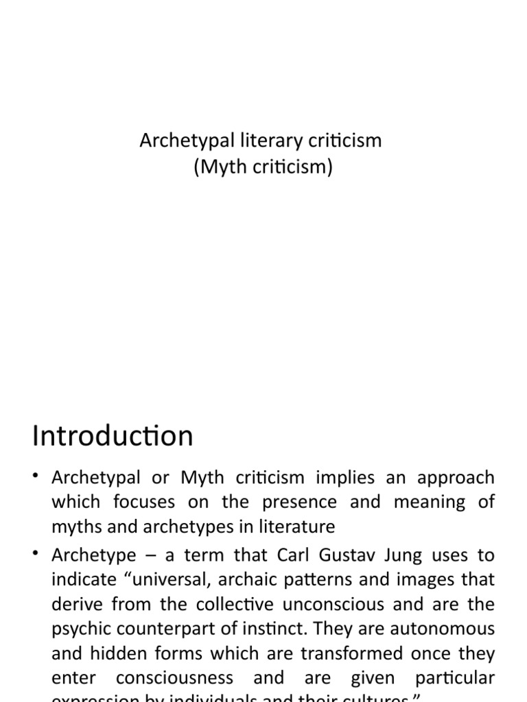 Understanding Archetypal Criticism | PDF | Archetype | Mythology