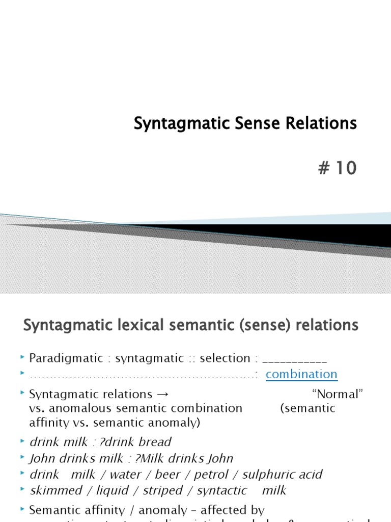 Syntagmatic and Semantic Anomalies | PDF | Lexical Semantics | Linguistics