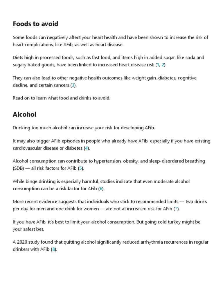 Foods to Avoid with Atrial Fibrillation | PDF | Fat | Cardiovascular ...