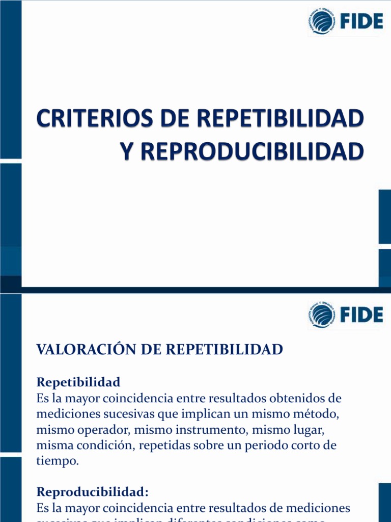 Criterios de Repetibilidad y Reproducibilidad PDF | PDF
