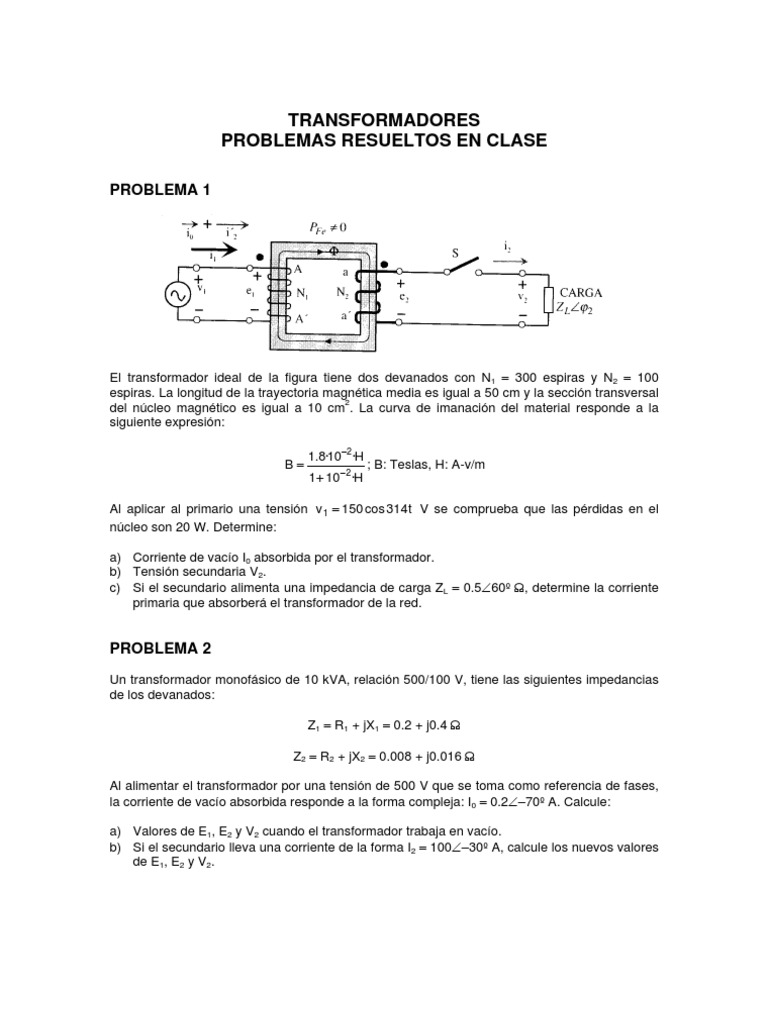 Prob Trafo | PDF | Transformador | Energia electrica