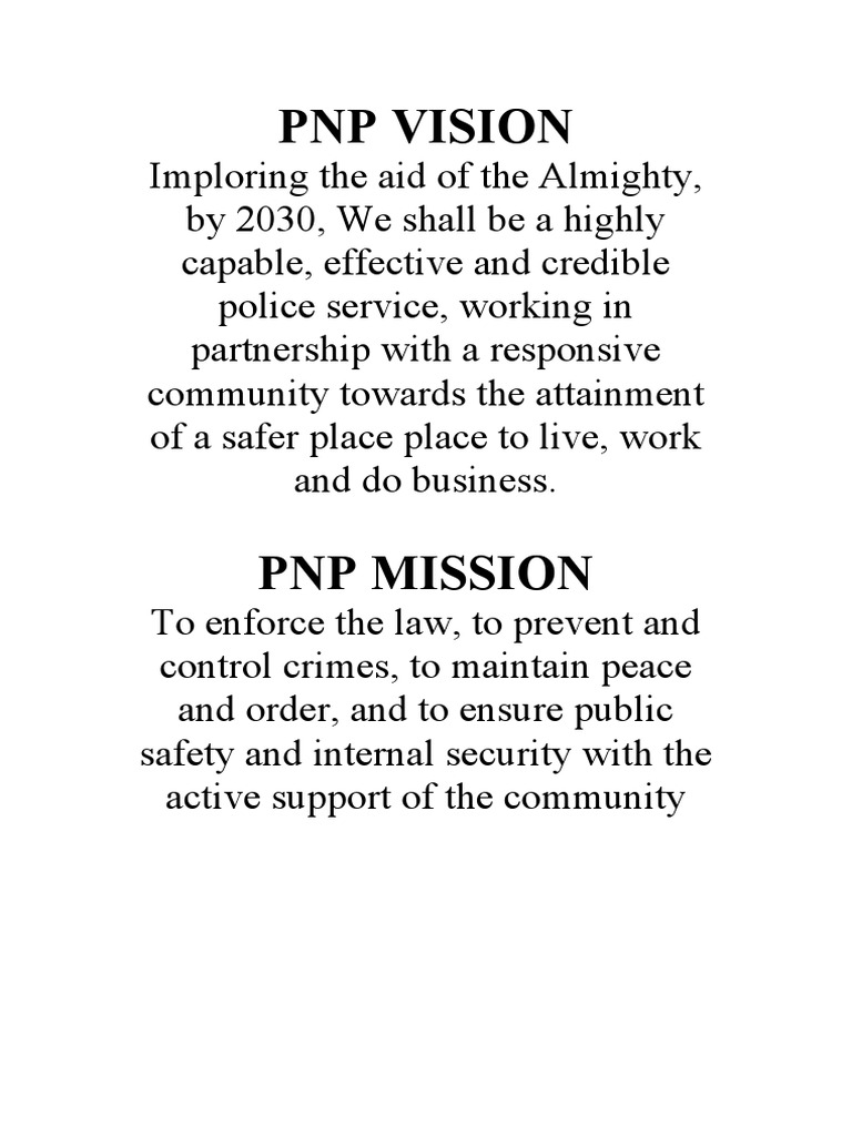 PNP Vision | PDF