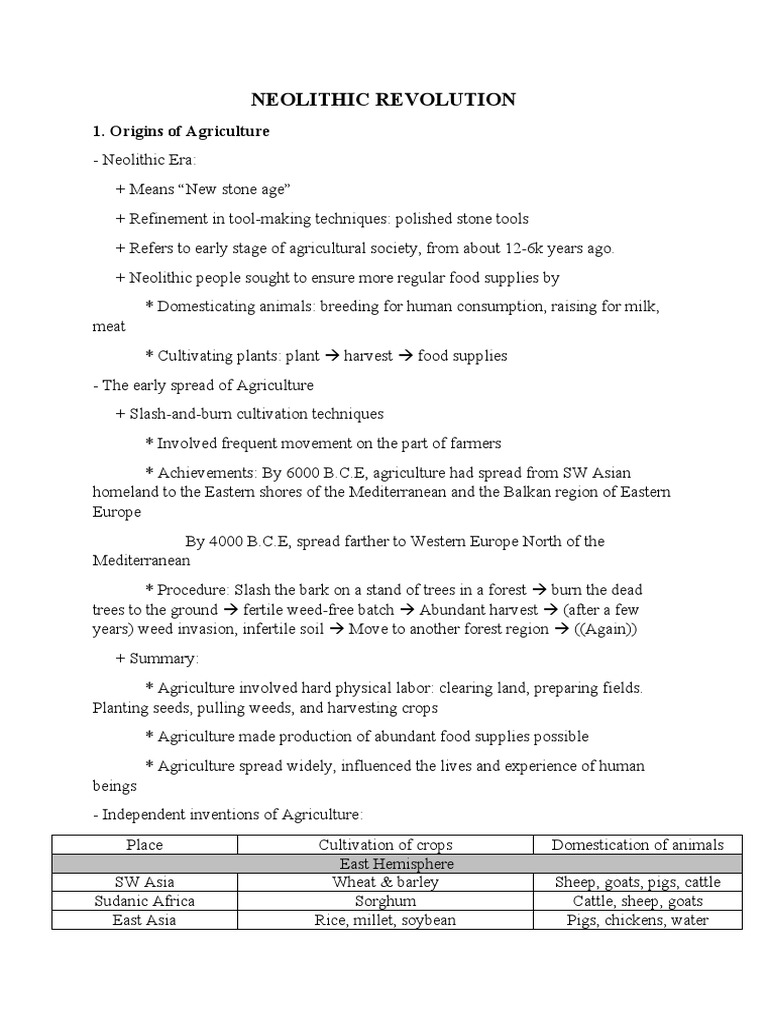 Neolithic Revolution | PDF | Neolithic | Agriculture