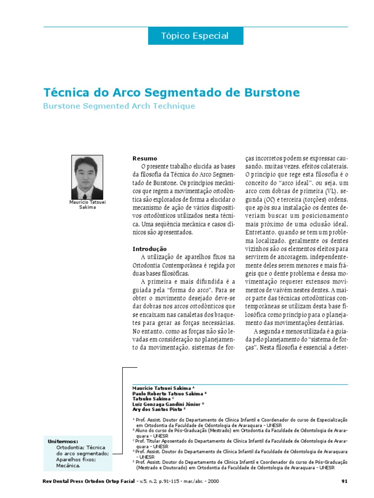 Técnica do Arco Segmentado de Burstone | PDF | Dente | Força