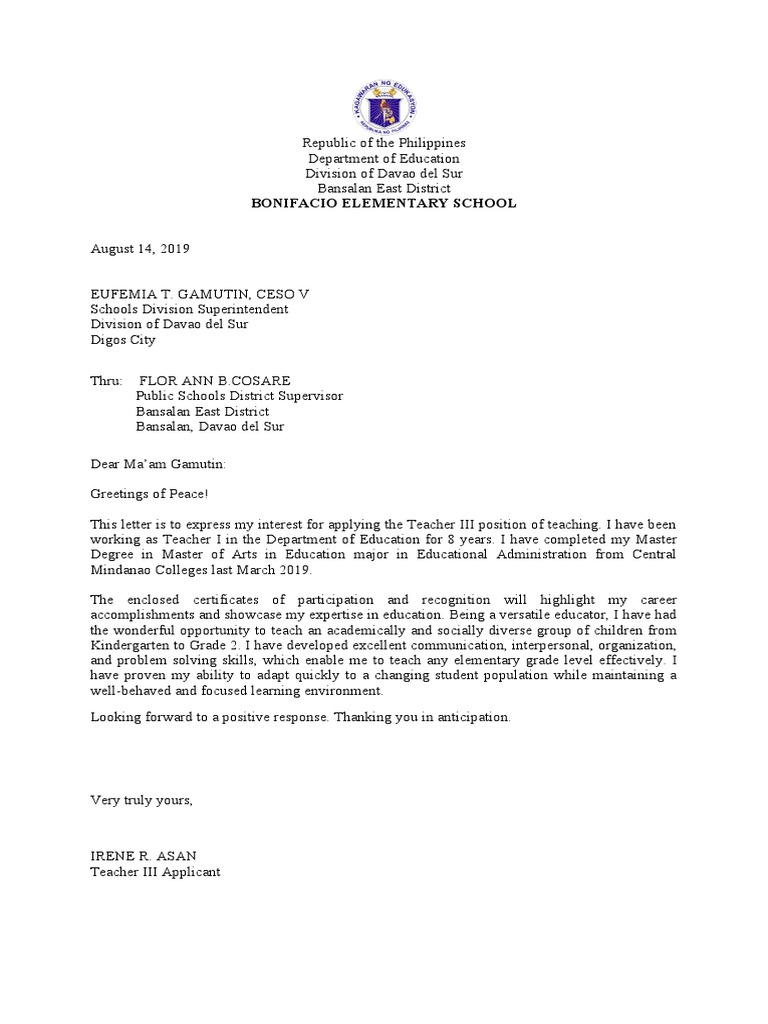 Letter For T3 Application | PDF