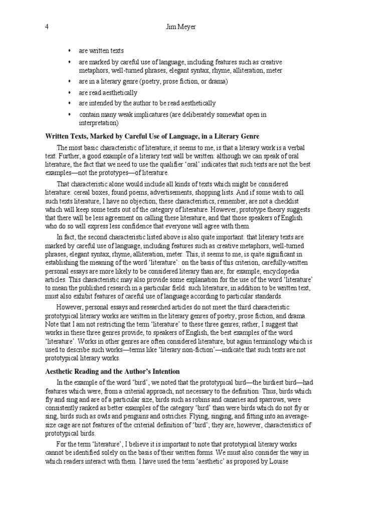 Characteristics of Literary Texts | PDF | Genre | Poetry