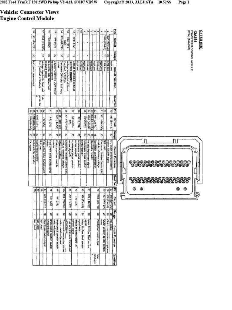 Vehicle: Connector Views Engine Control Module | PDF