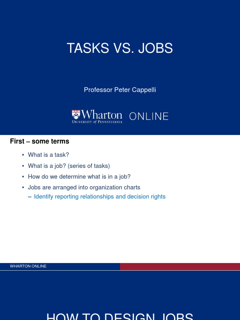 Tasks vs. Jobs | PDF | Psychological Concepts | Human Nature