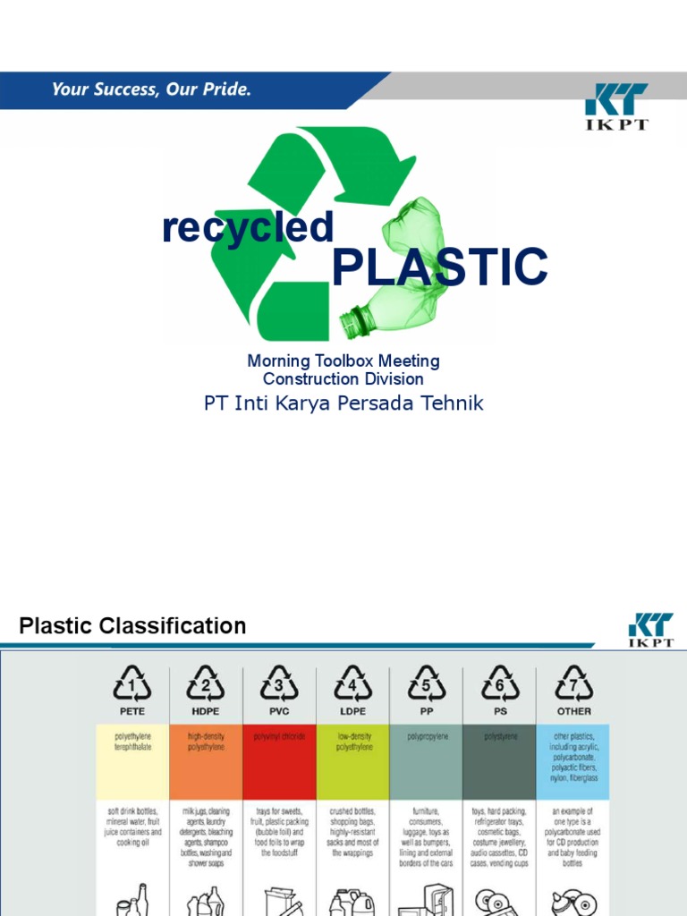 Recycled Plastic Classification | PDF | Plastic | Chemical Compounds