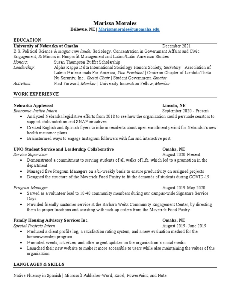 Resume Without Address | PDF | Foods | Business