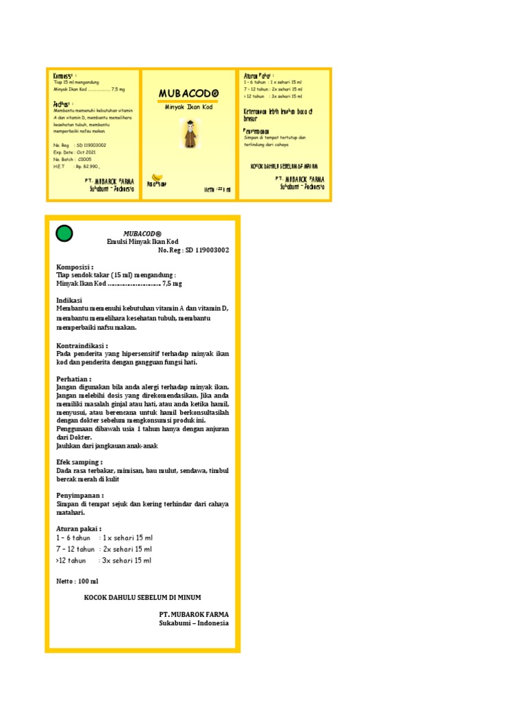 Kemasan Sekunder Dan Brosur Emulsi | PDF | Kesehatan Holistik