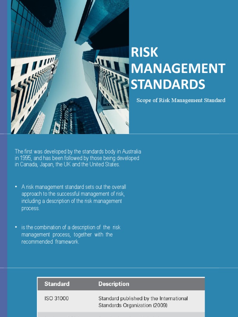 Risk Management Standards Guide | PDF | Finance & Money Management
