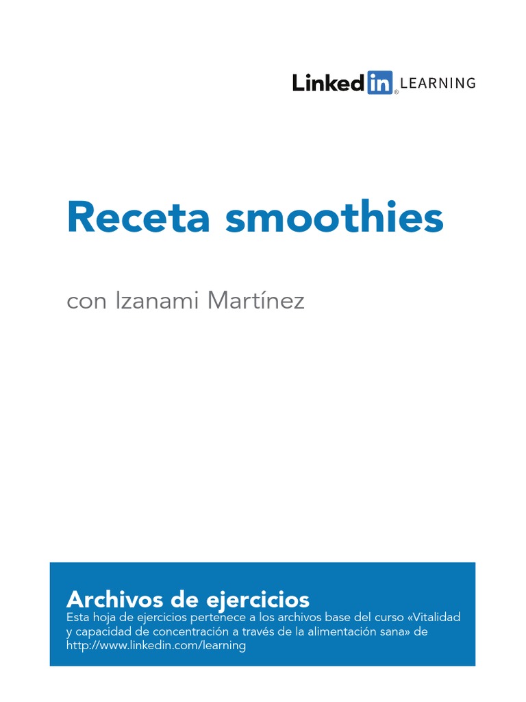 Receta de Smoothies Saludables y Fáciles | PDF | Cocina vegana | Frutas ...