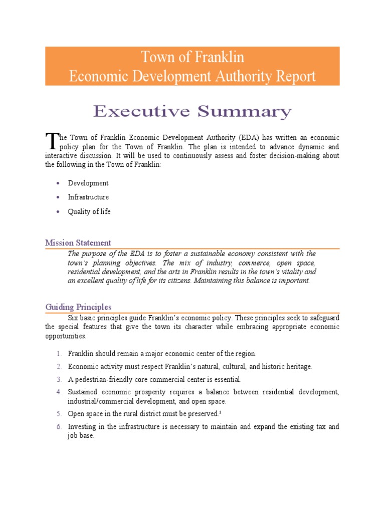 Franklin EDA Report | PDF | Economic Development | Infrastructure