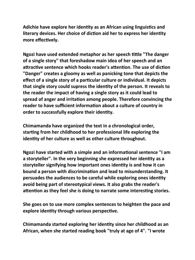 The Danger of a Single Story | PDF | Storytelling | Stereotypes