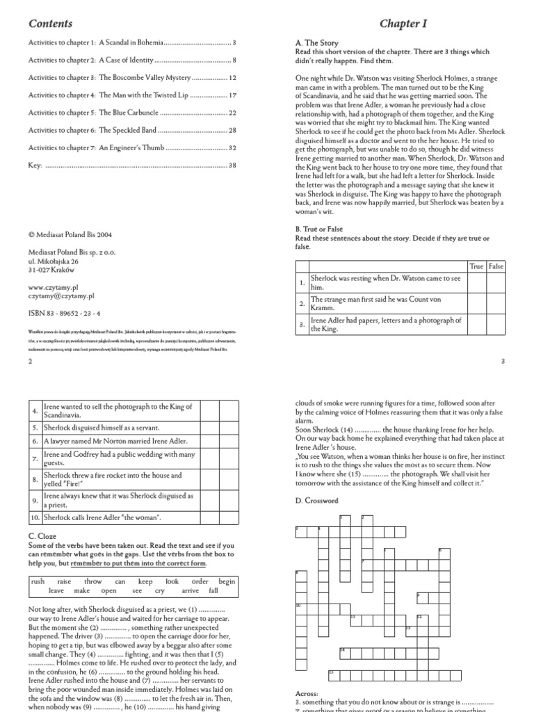 The Adventures of Sherlock Holmes - Activity Book-2-4 | PDF | Sherlock ...
