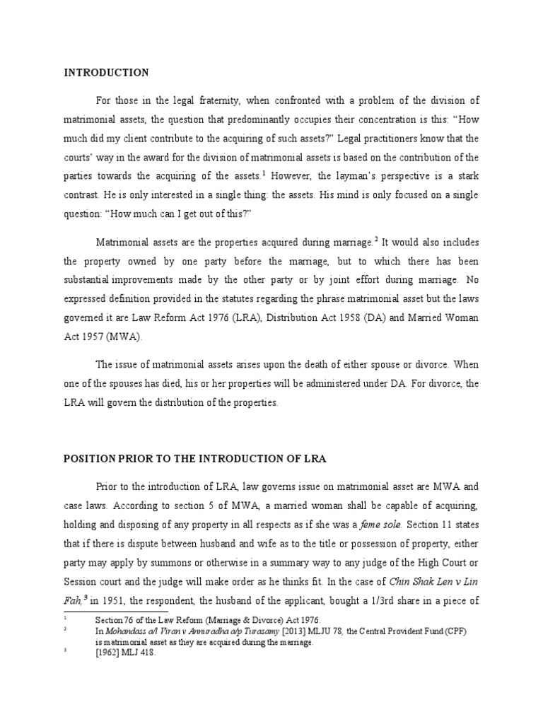 Matrimonial Assets | Download Free PDF | Intestacy | Marriage