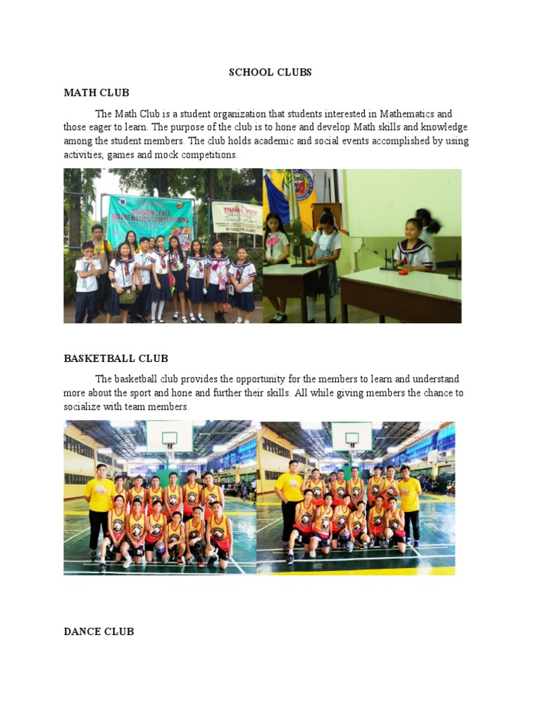 School Clubs Math Club | PDF