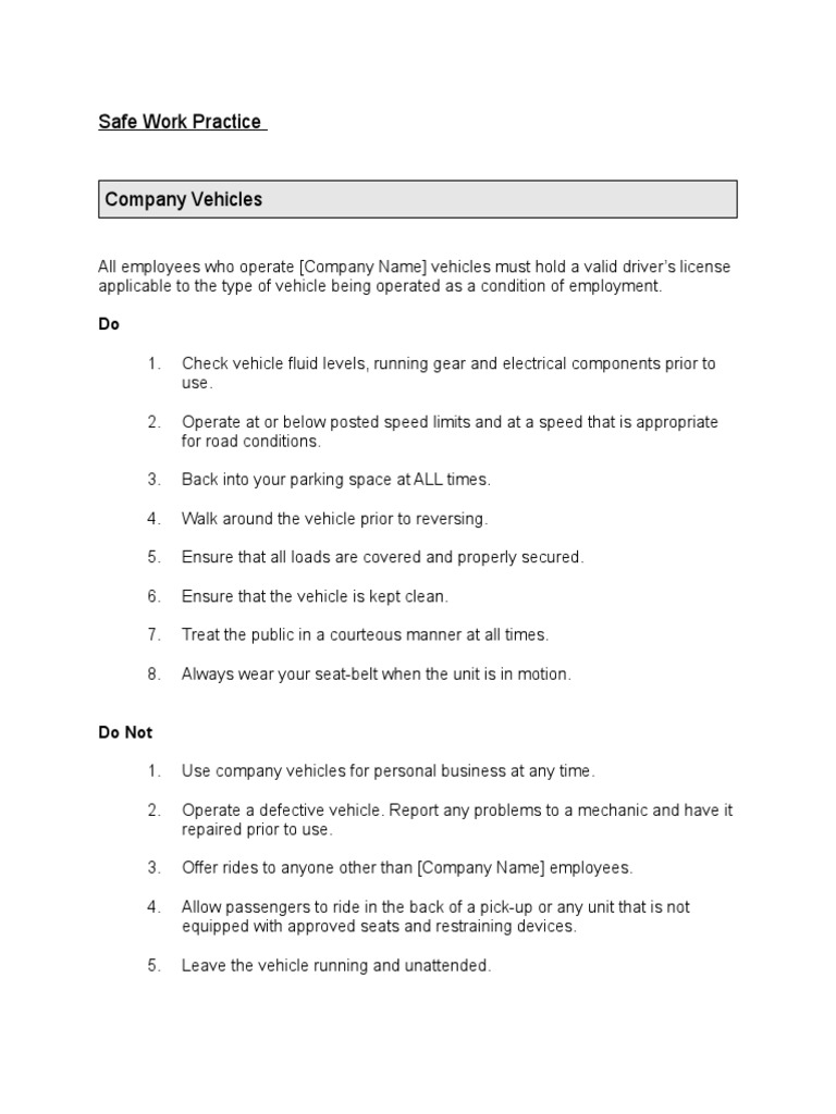 Safe Work Practice | PDF