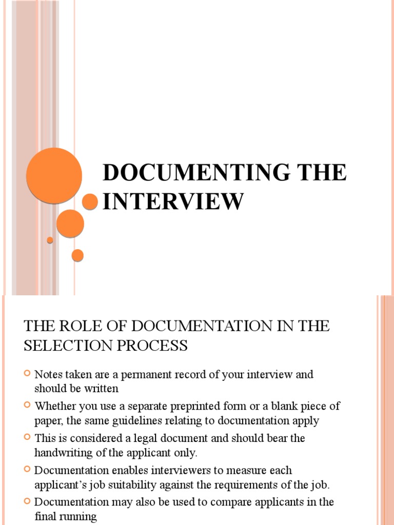 Documenting the Interview Process: A Guide to Objective Documentation ...