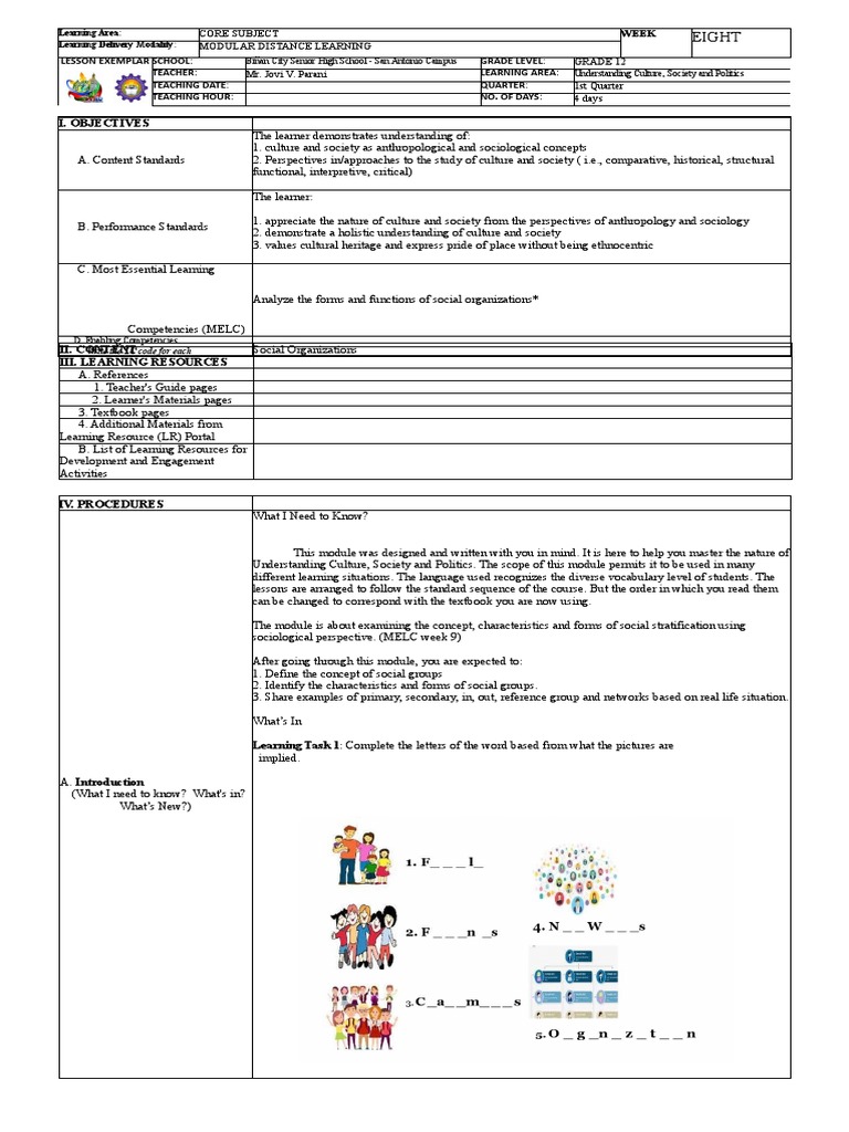 Lesson Exemplar Ucsp Week 8 | PDF | Social Group | Race (Human Categorization)