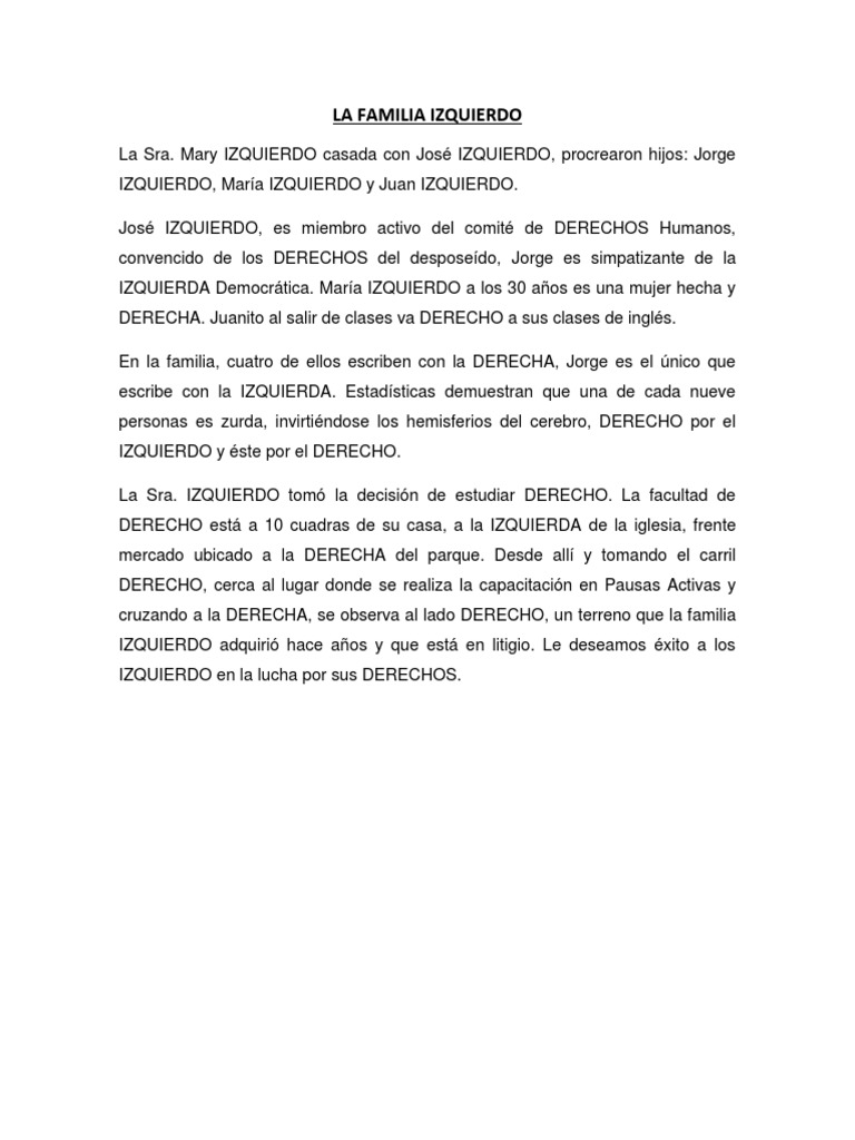 La Familia Izquierdo Lucha Por Sus Derechos | PDF