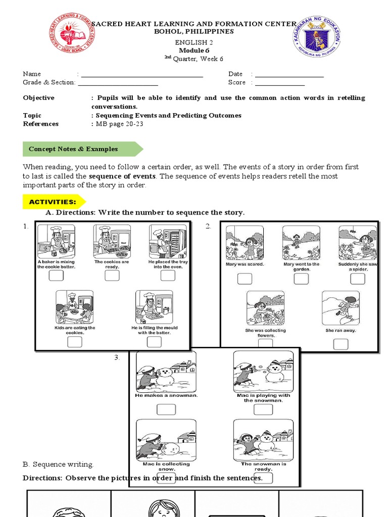 English 2 Quarter, Week 6 Name: - Date: - Grade & Section: - Score | PDF