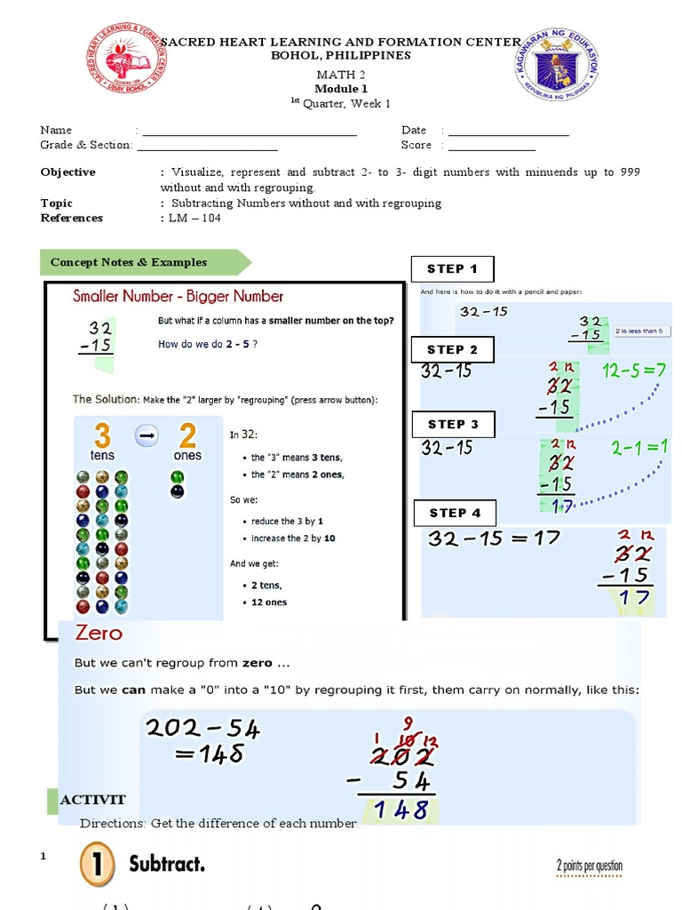Grade 2 Math Week 1 Quarter 2 Worksheet | PDF